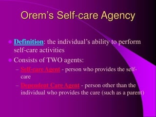 Orem Theory as the most Popular of Nursing theory | PPTX