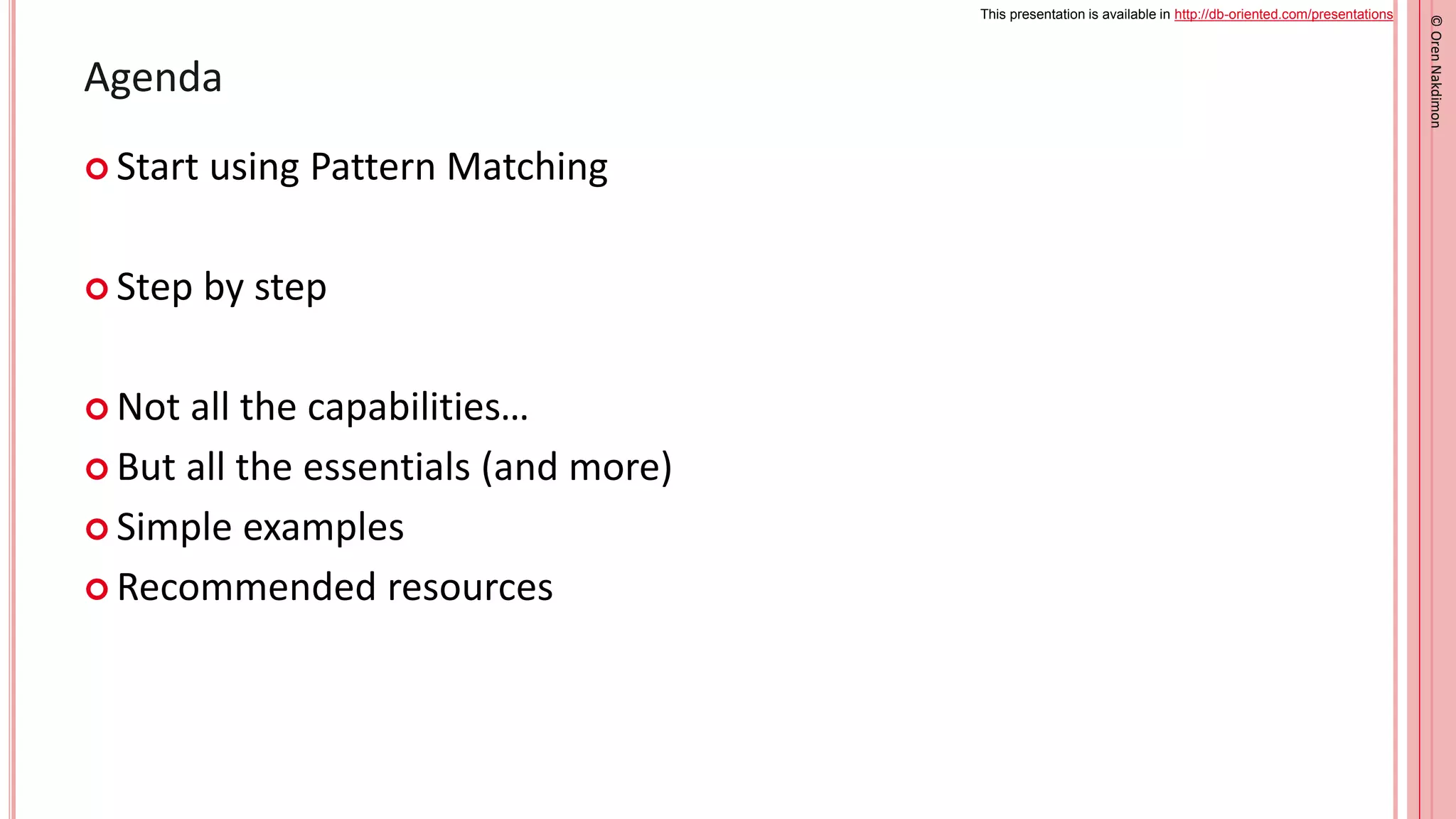 Oren Nakdimon Oracle Sql Pattern Matching Made Easy Ppt