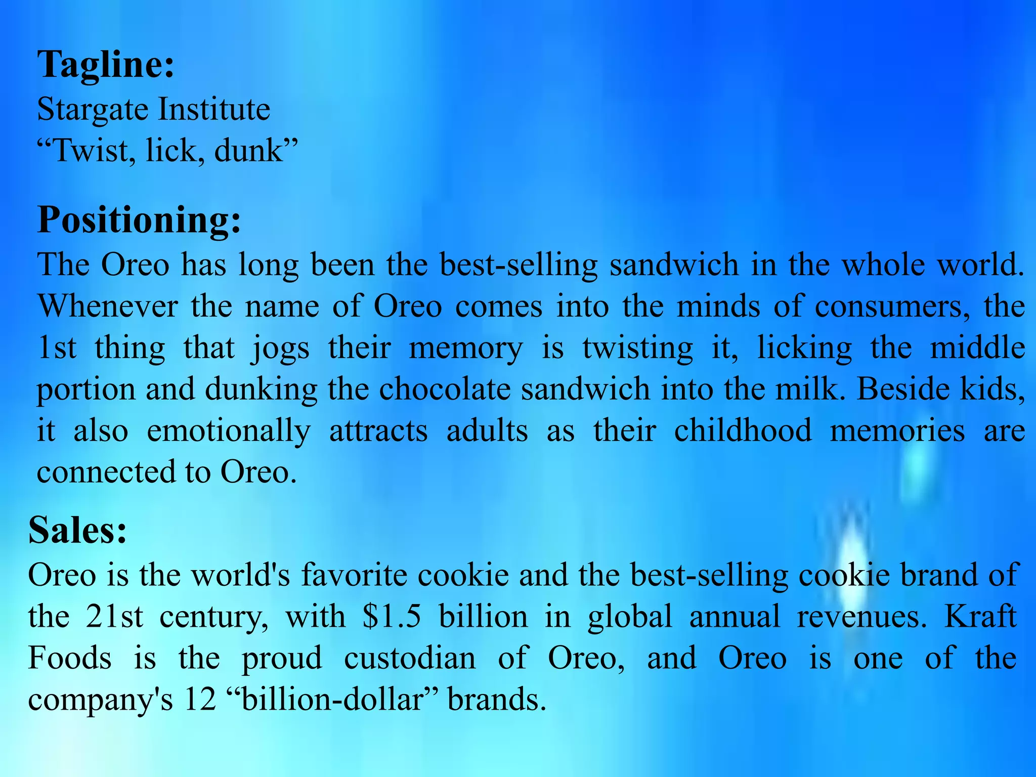 Oreo (University Assignment) | PPTX | Desserts and Baking | Food & Drink