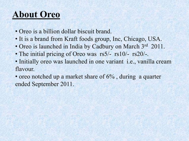 Oreo Biscuit case study | PPTX