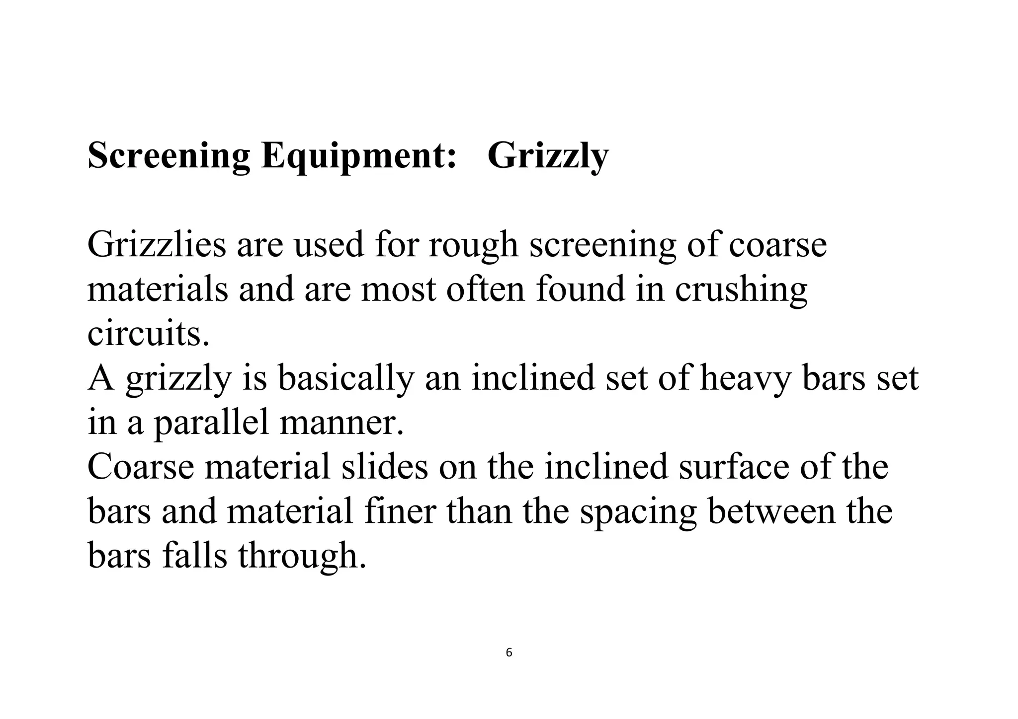 Ore separation screening and classification | PDF