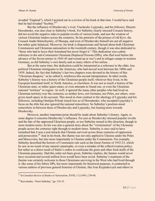 Orest subtelny as historian revised may, 2020 | PDF