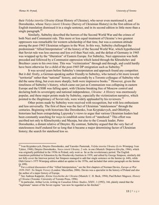 Orest subtelny as historian revised may, 2020 | PDF