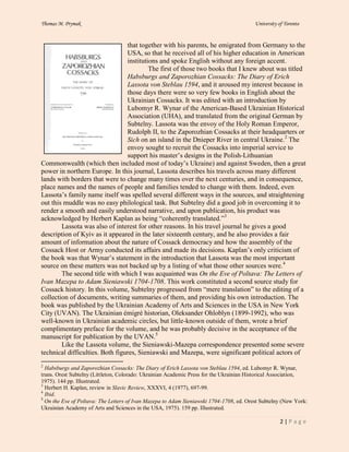 Orest subtelny as historian revised may, 2020 | PDF