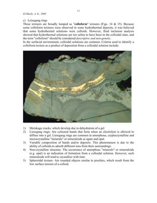 Comprehensive Study of Textures in Ore Deposits and Their Geological ...