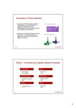 Orexo 090915 Presentation Nordea | PDF