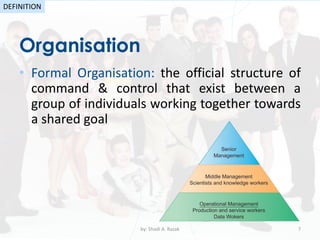 Organisation Structure and Objectives | PDF