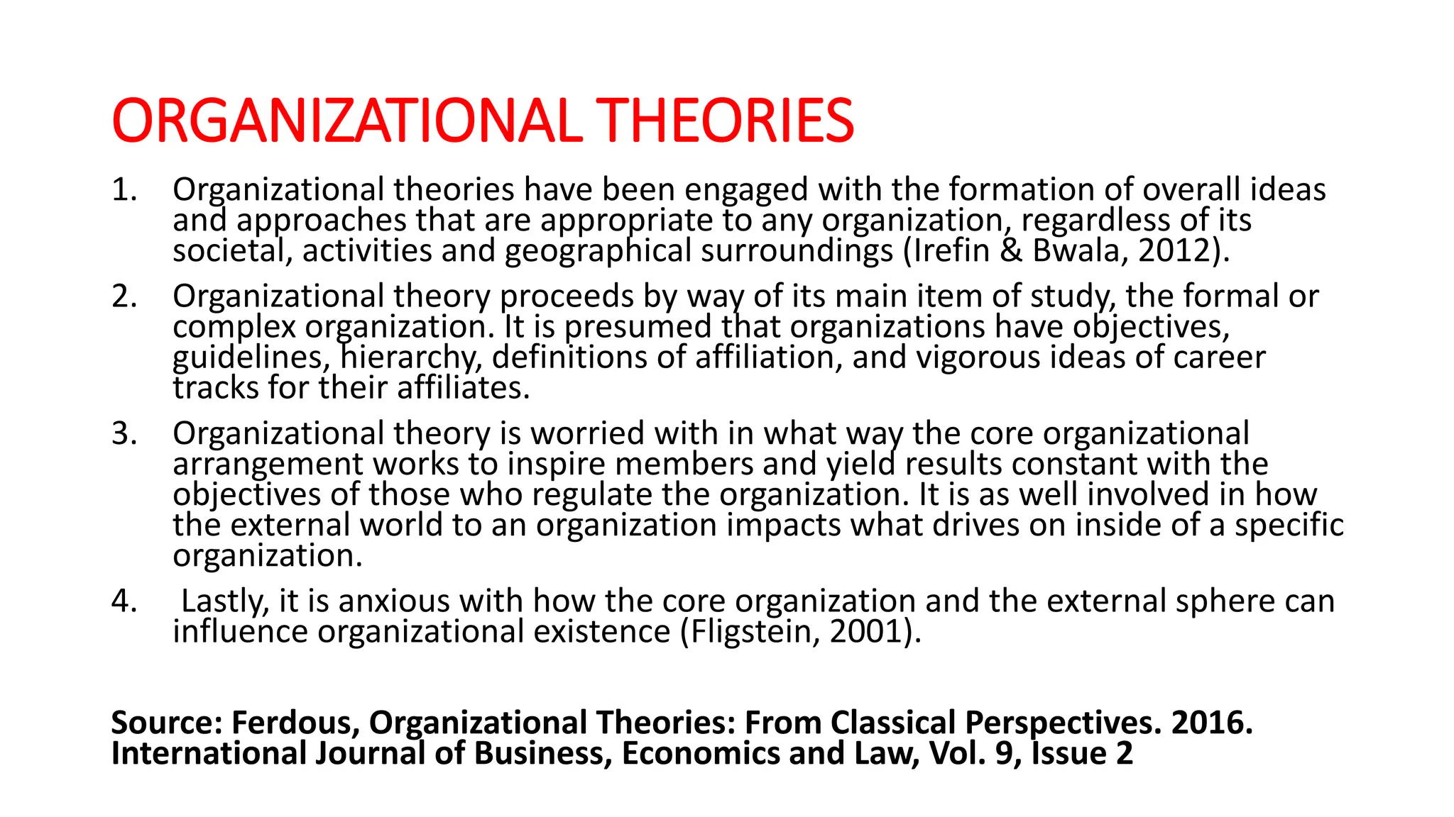 THEORIES OF ORGANIZATION-PUBLIC ADMINISTRATION | PPTX