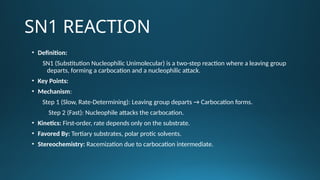 substition reaction , types , mechanisms | PPT