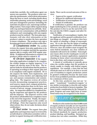 Organic Farm Certification & the National Organic Program | PDF