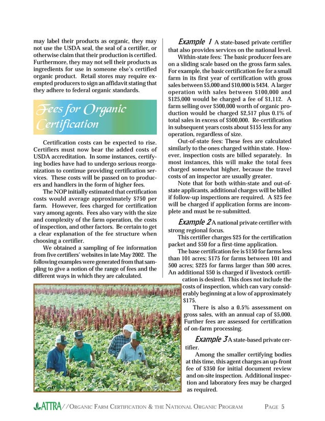 Organic Farm Certification & the National Organic Program | PDF