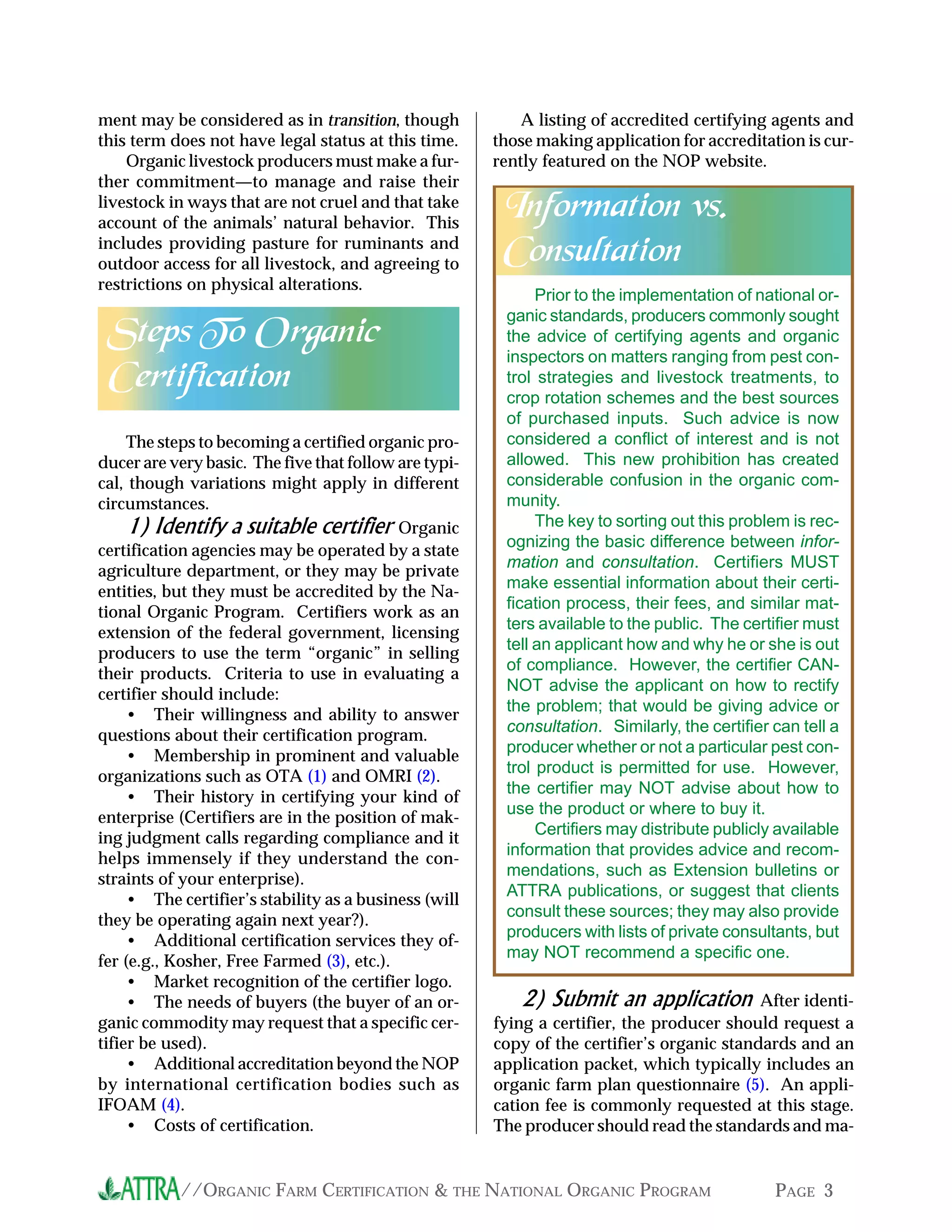 Organic Farm Certification & the National Organic Program | PDF ...
