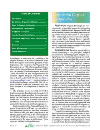 Organic Farm Certification & the National Organic Program | PDF ...