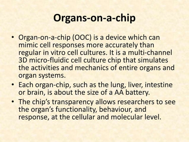 Organ chip ppt | PPTX | Biological Sciences | Science