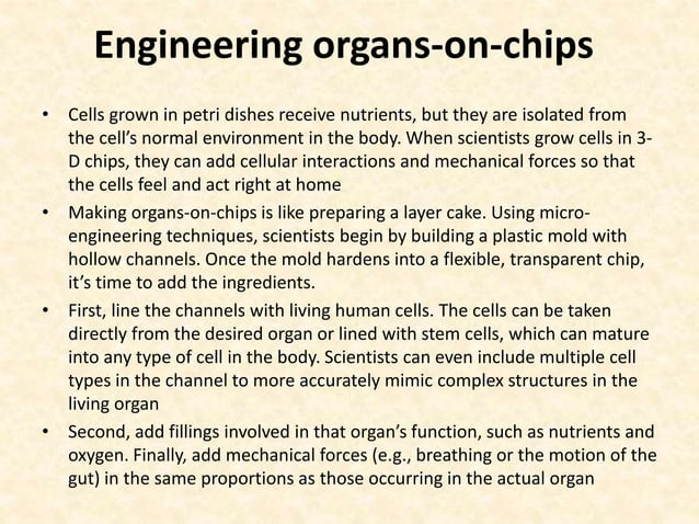 Organ chip ppt | PPTX | Biological Sciences | Science