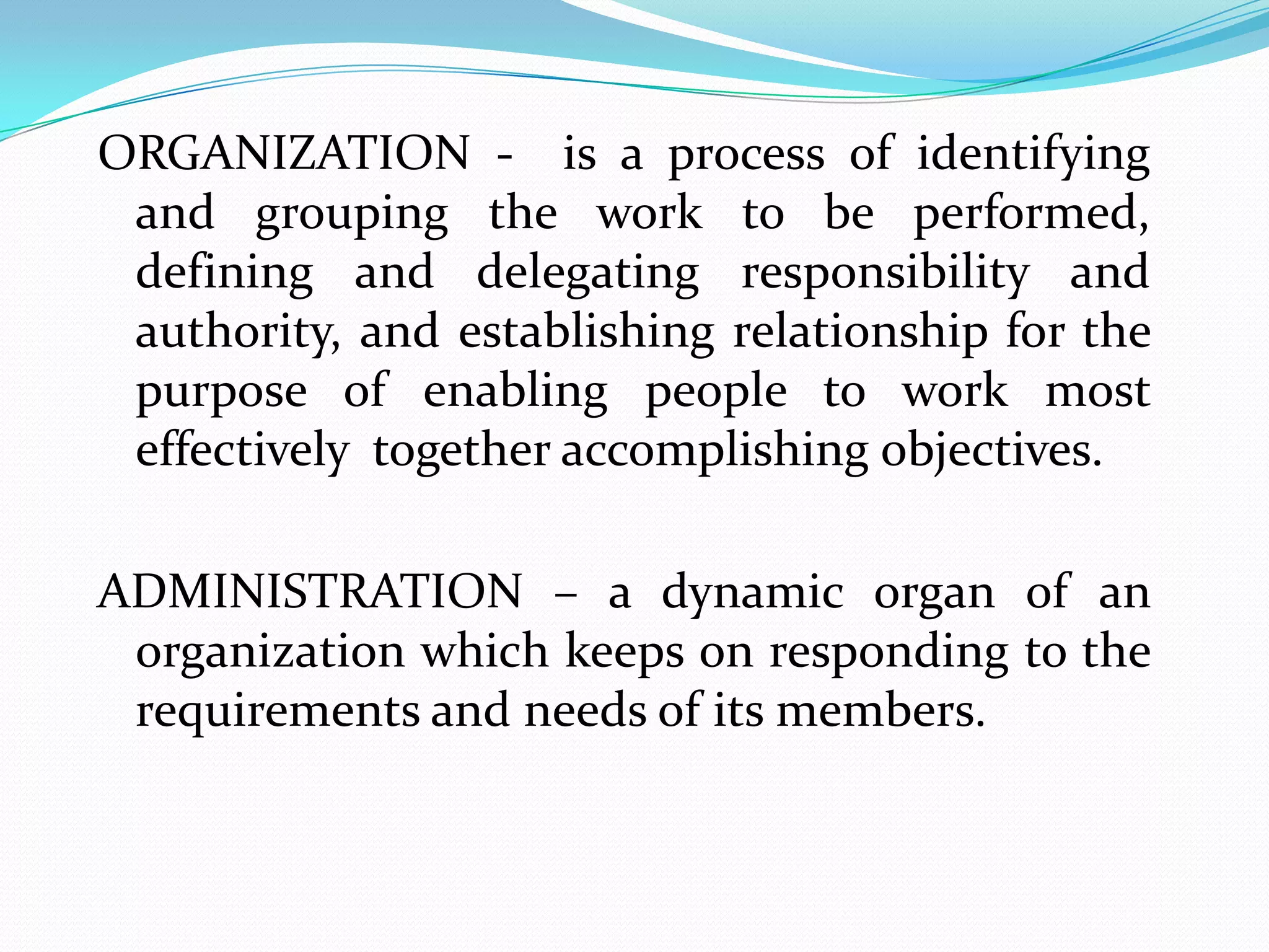 Org and admin of guidance | PPTX