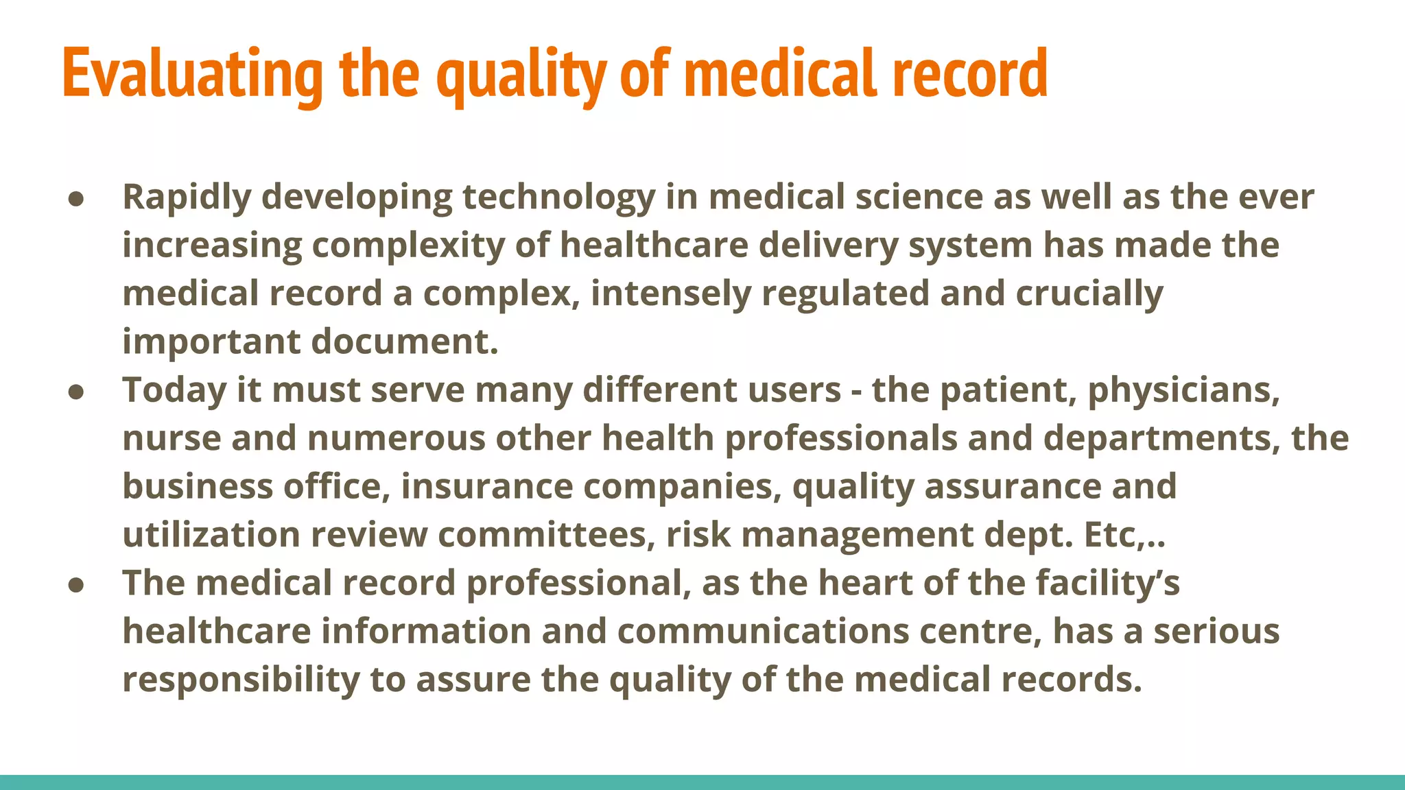 Org and management of medical record dept. | PDF