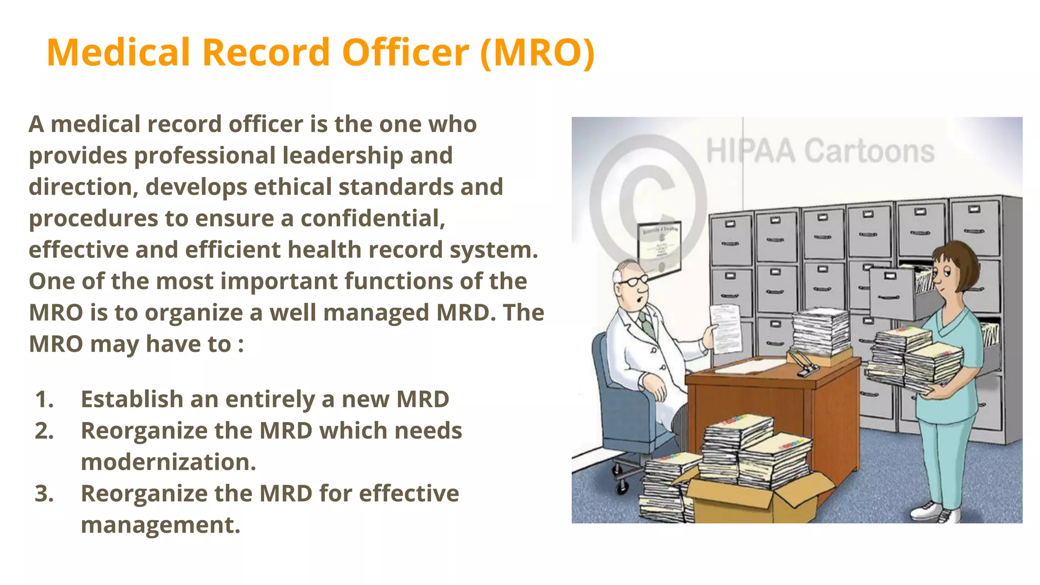 Org and management of medical record dept. | PDF