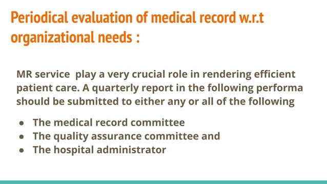 Org and management of medical record dept. | PDF