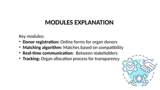 Presentation on Organ Donation System Project | PPTX