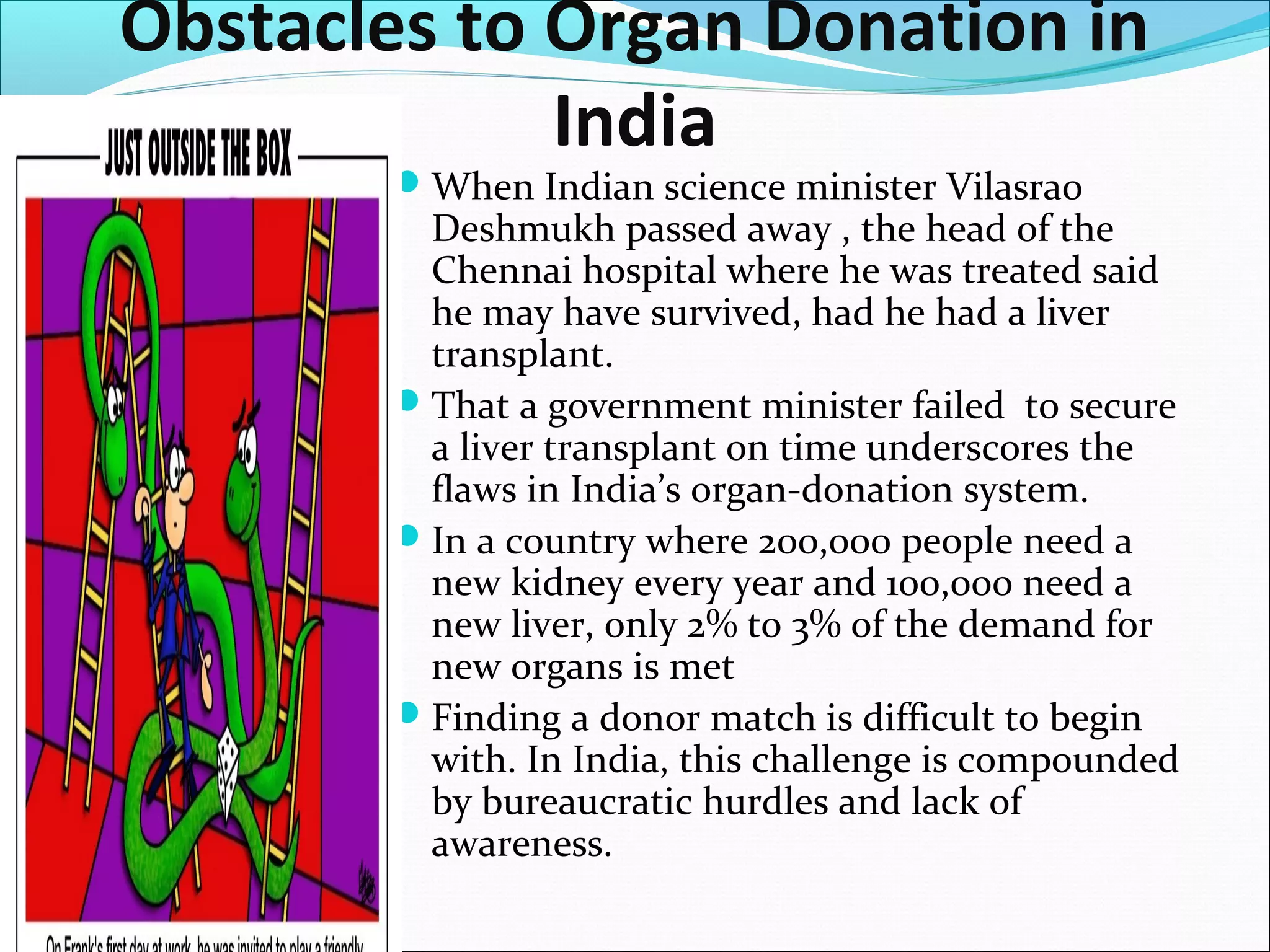 Organ donation indian scenario | PPT