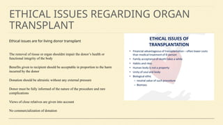 Presentation on organ donation including organ donation act | PPTX