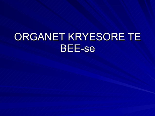 Organet Kryesore Te BEE | PPT