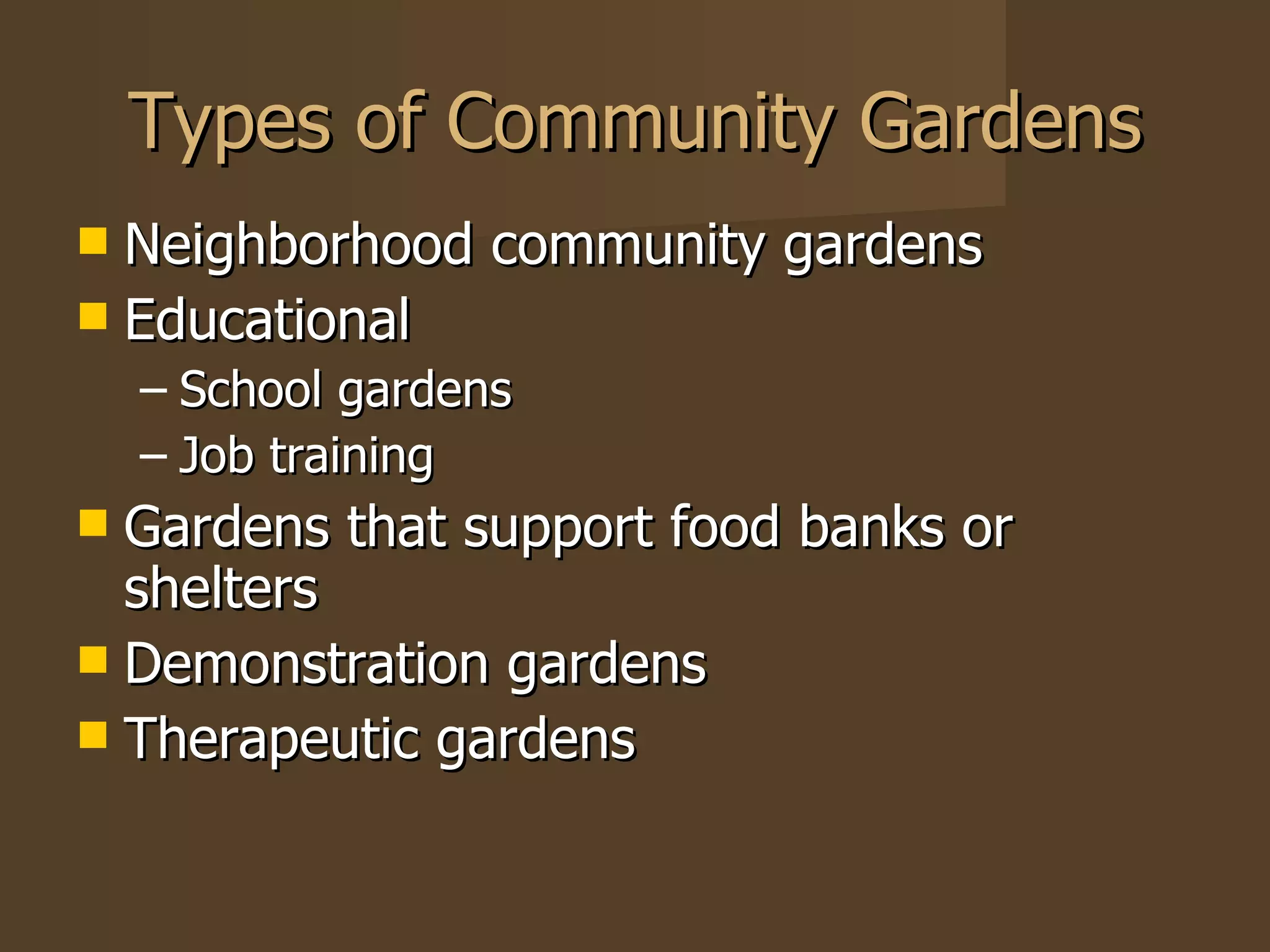 organic community garden suggestion | PPT