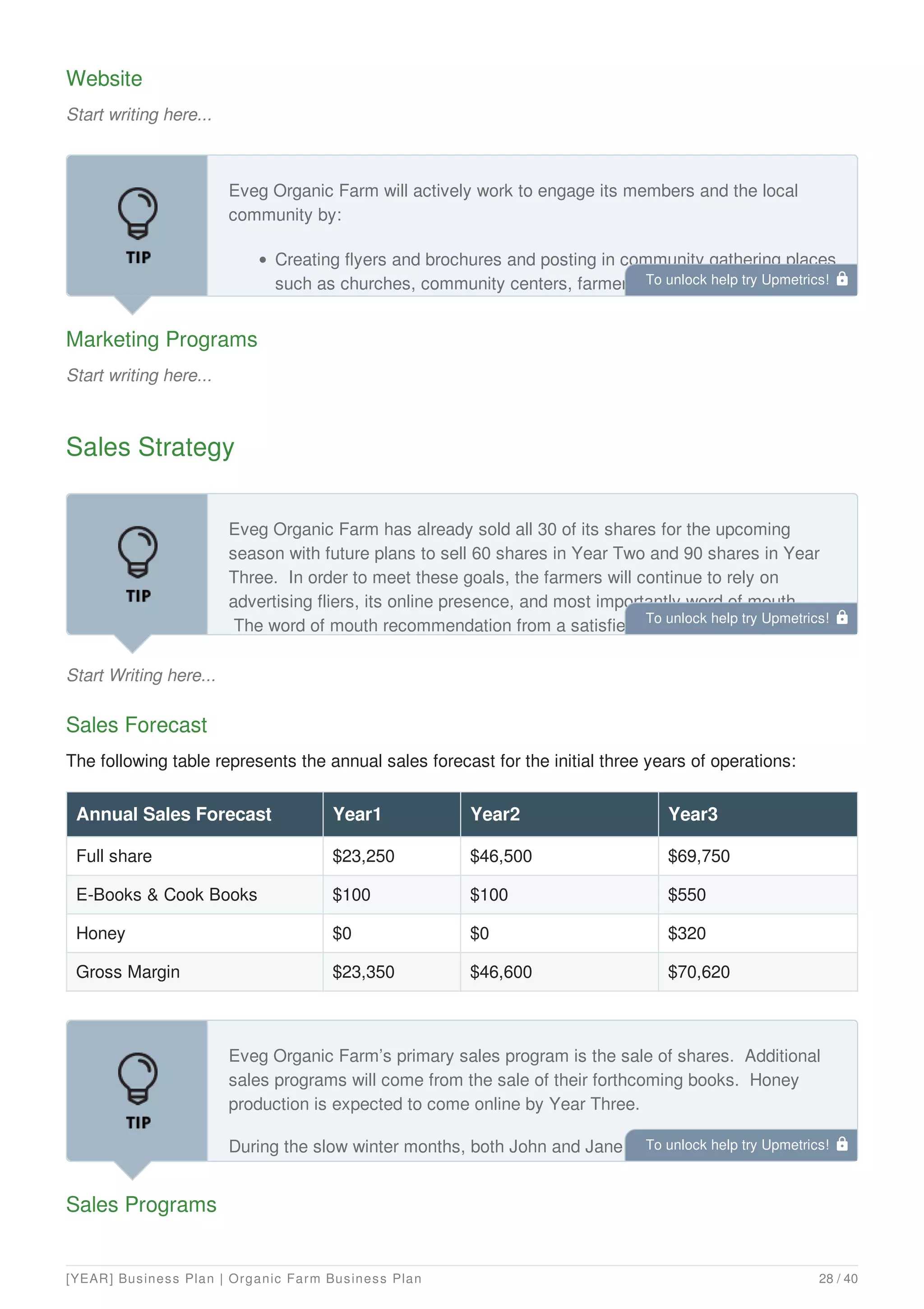 Organic farm business plan example | PDF