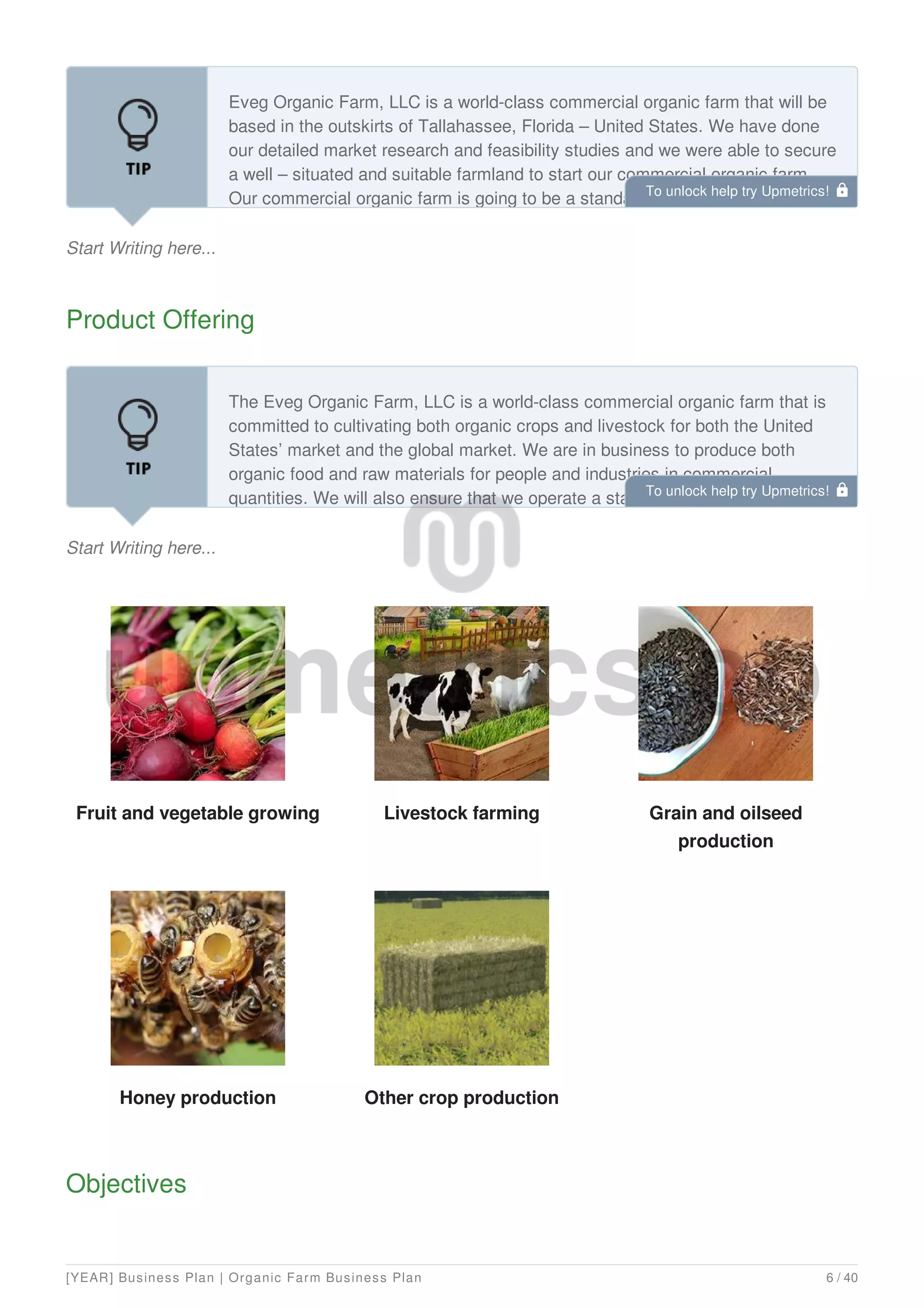 Organic farm business plan example | PDF