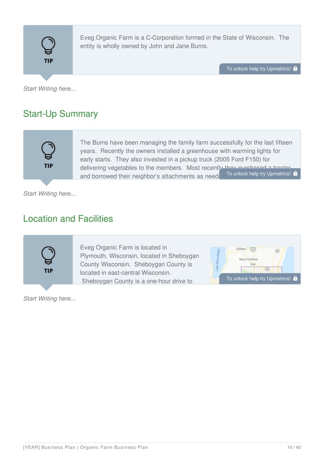 Organic farm business plan example | PDF