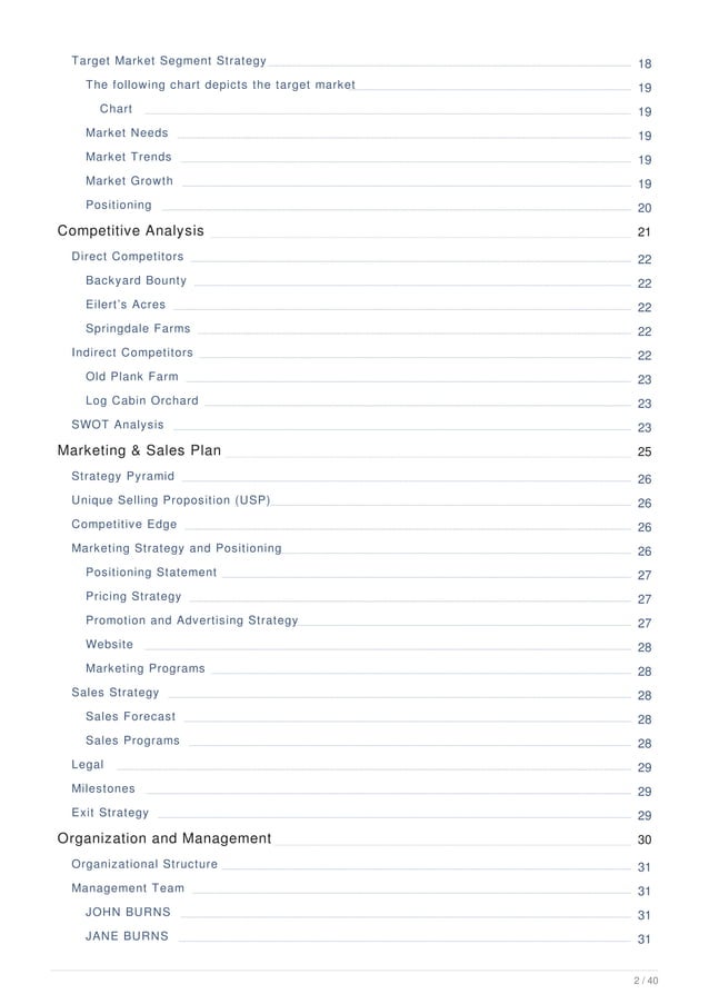 Organic farm business plan example | PDF