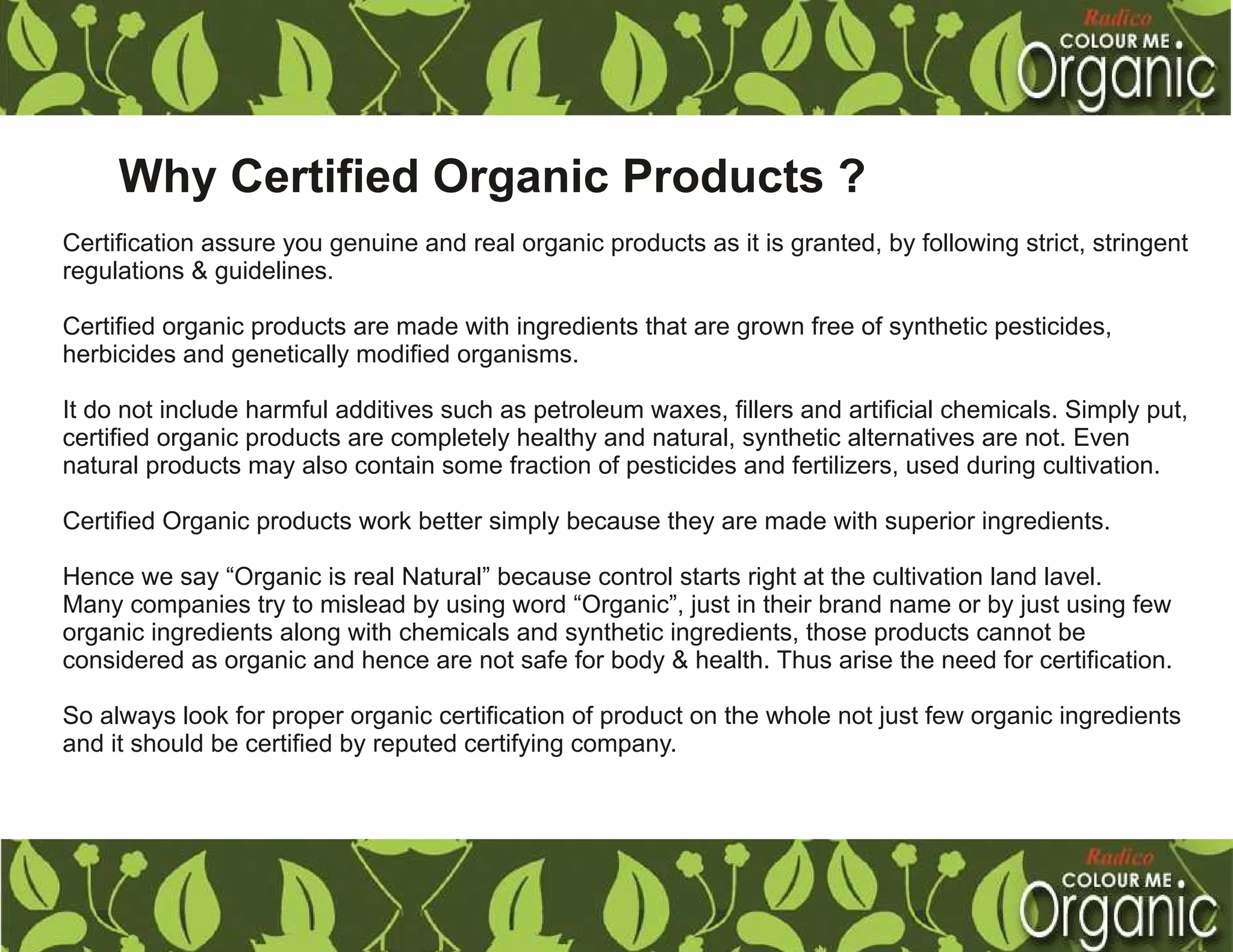 Organic product-manual | PDF