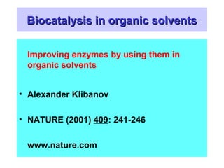 Organic solvents | PPT