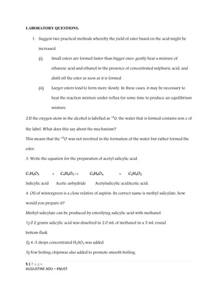 THE PREPARATION OF A COMMERCIALLY IMPORTANT ESTER | PDF