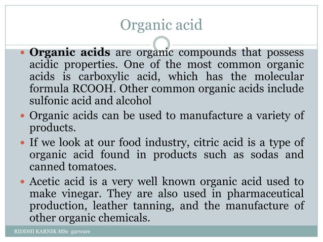 production and downstream process of Organic acids-citric and lactic ...