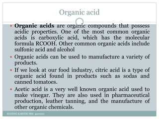 Organic Acid Structural Formula