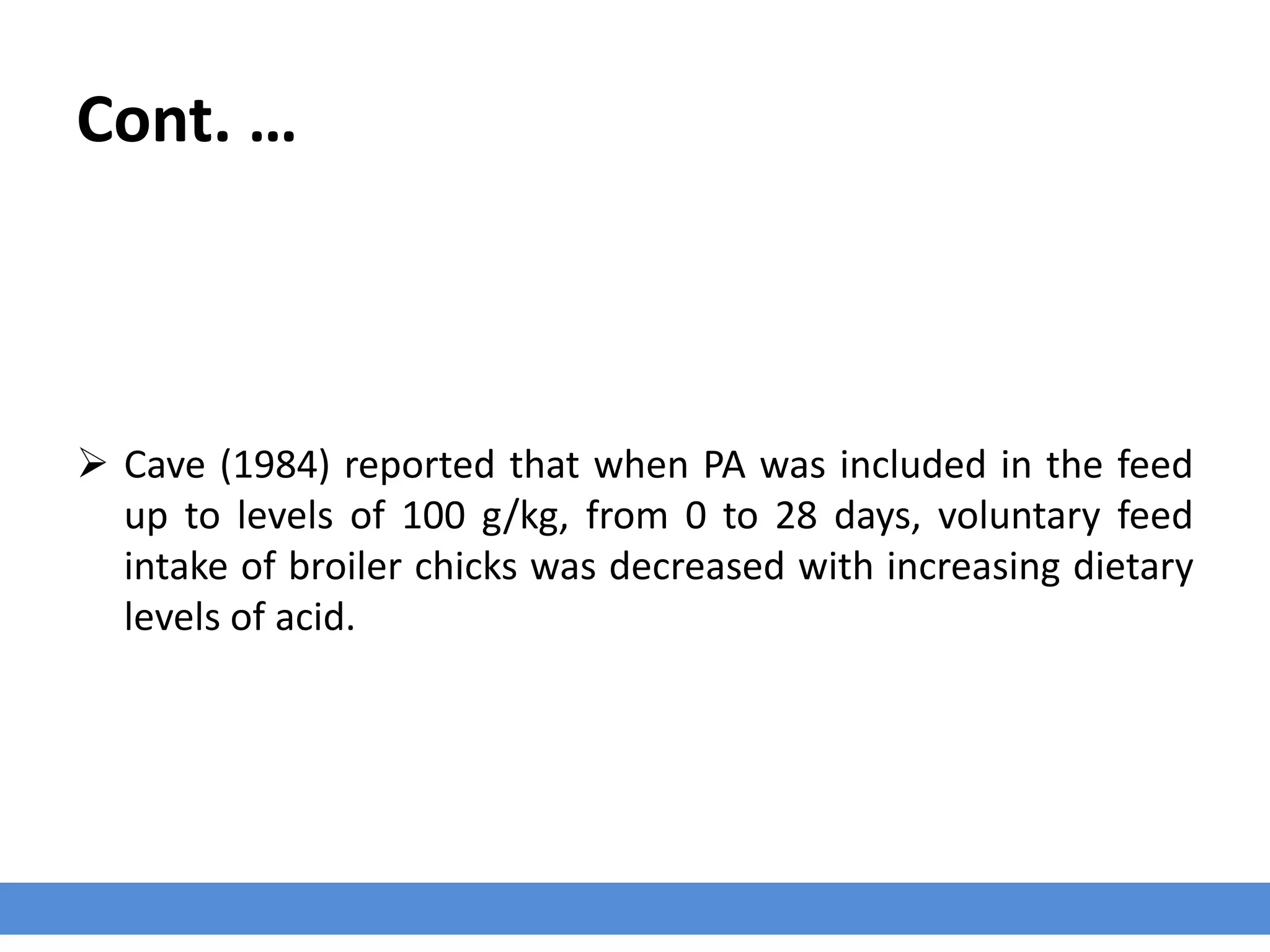 Organic acids in broilers clinical trials | PPTX