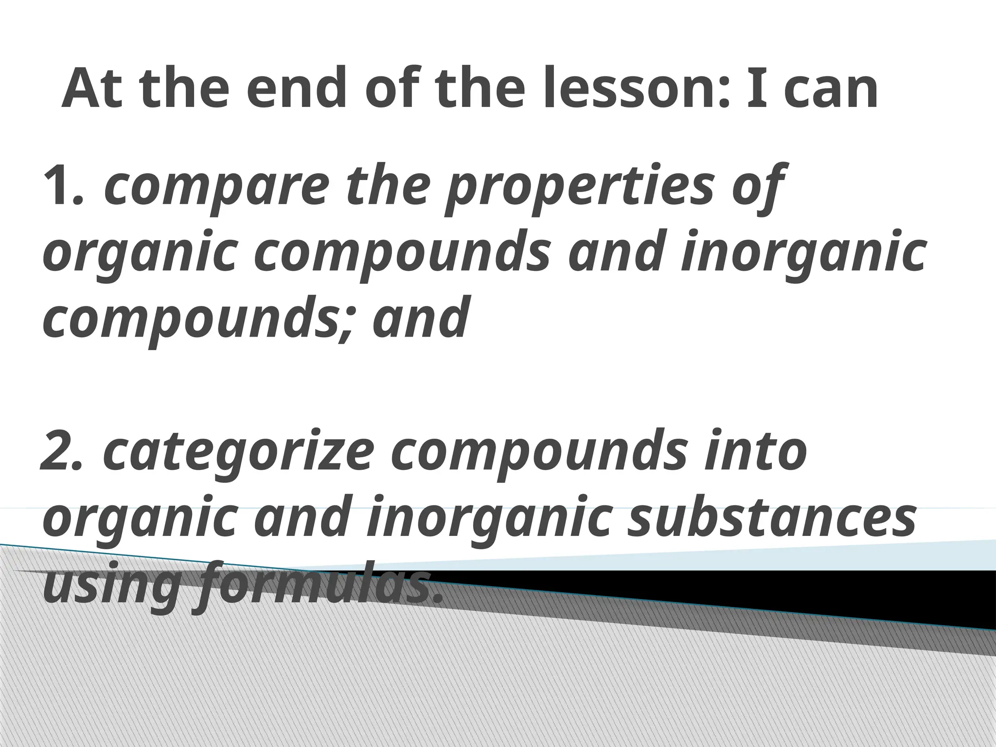 organic and inorganic compounds for General Chemistry 1 | PPT