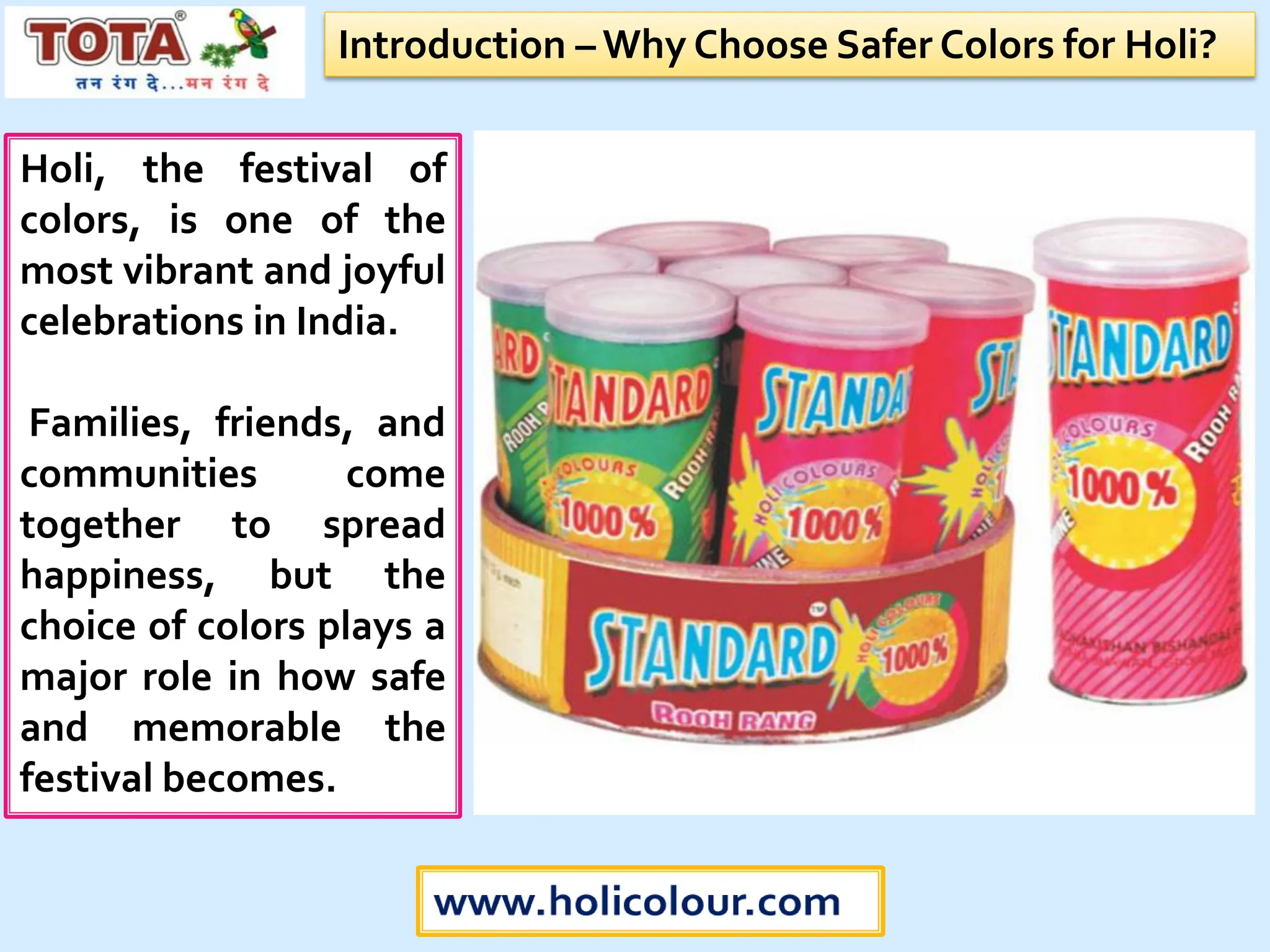 Organic and Natural Holi Colors – A Safe Choice for Celebrations. | PDF