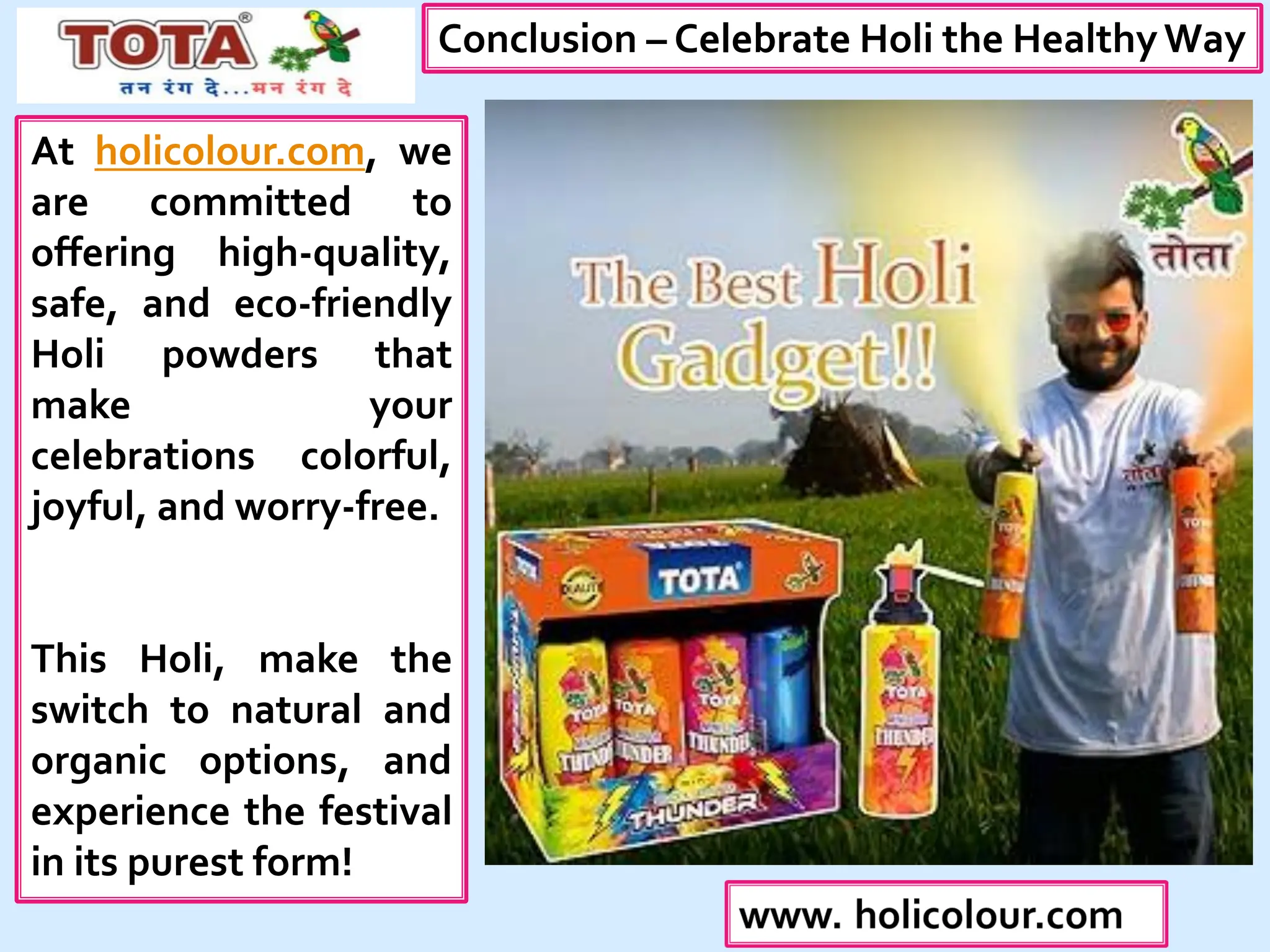 Organic and Natural Holi Colors – A Safe Choice for Celebrations. | PDF