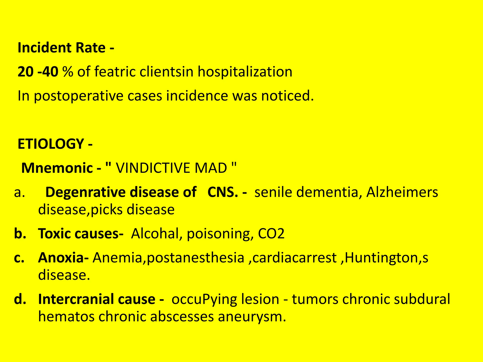 organic brain disorder.pptx its classification | PPTX