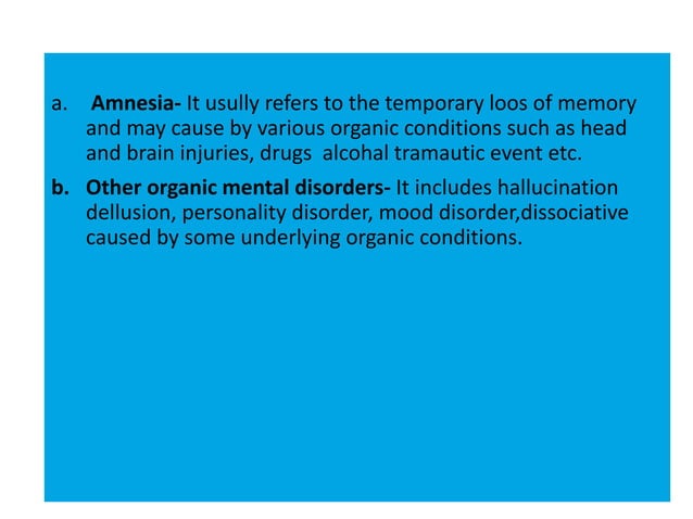 organic brain disorder.pptx its classification | PPT
