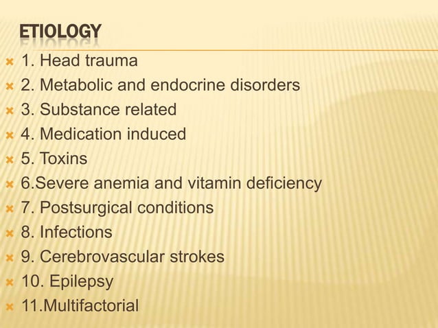 Organic brain syndrome | PPTX | Brain and Nervous System Disorders ...