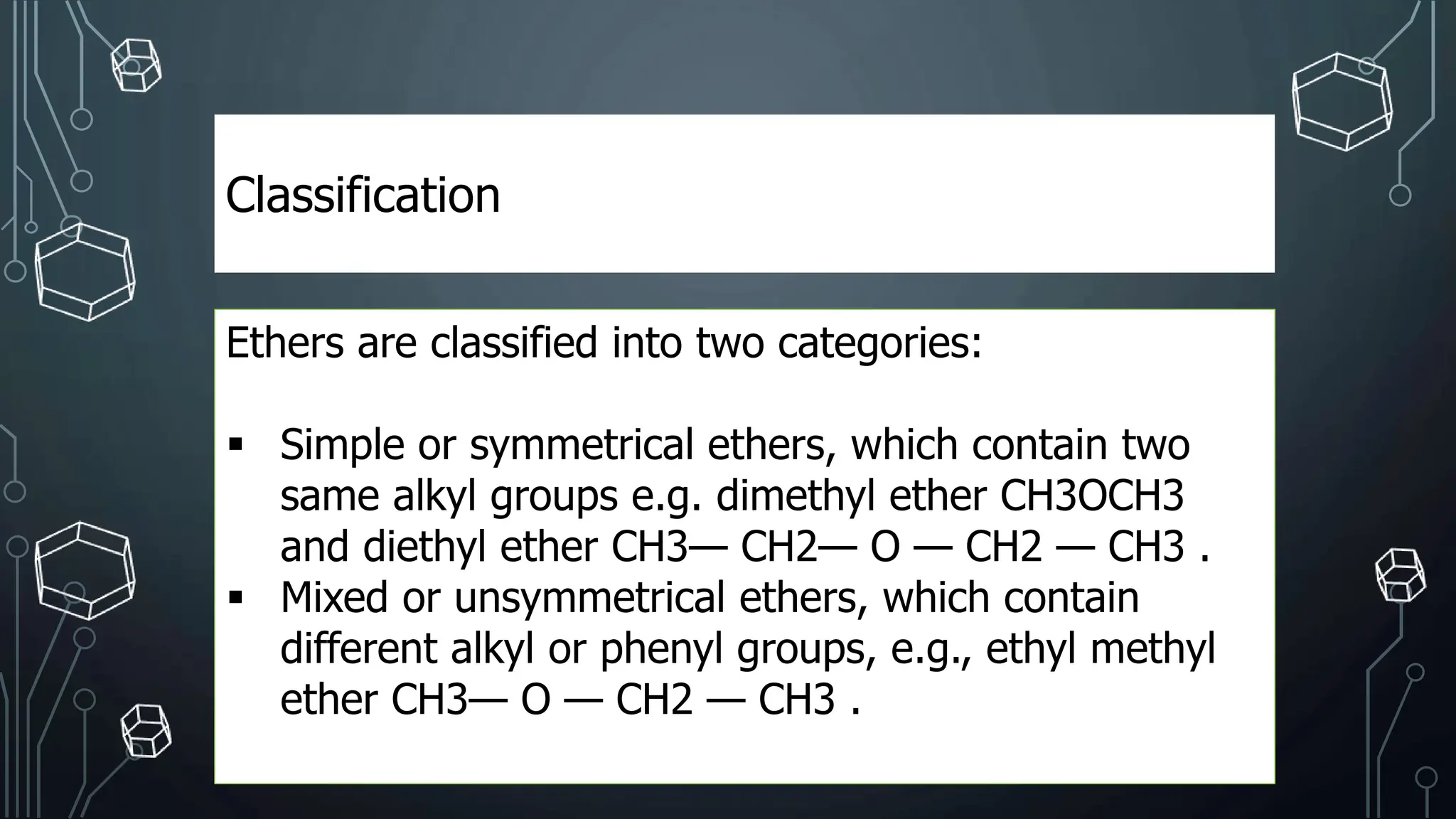 ORGANIC CHEM. (ETHERS).pptx ethersbcbudcu | PPT
