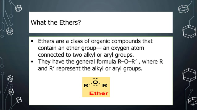 ORGANIC CHEM. (ETHERS).pptx ethersbcbudcu | PPT