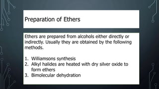 ORGANIC CHEM. (ETHERS).pptx ethersbcbudcu | PPT