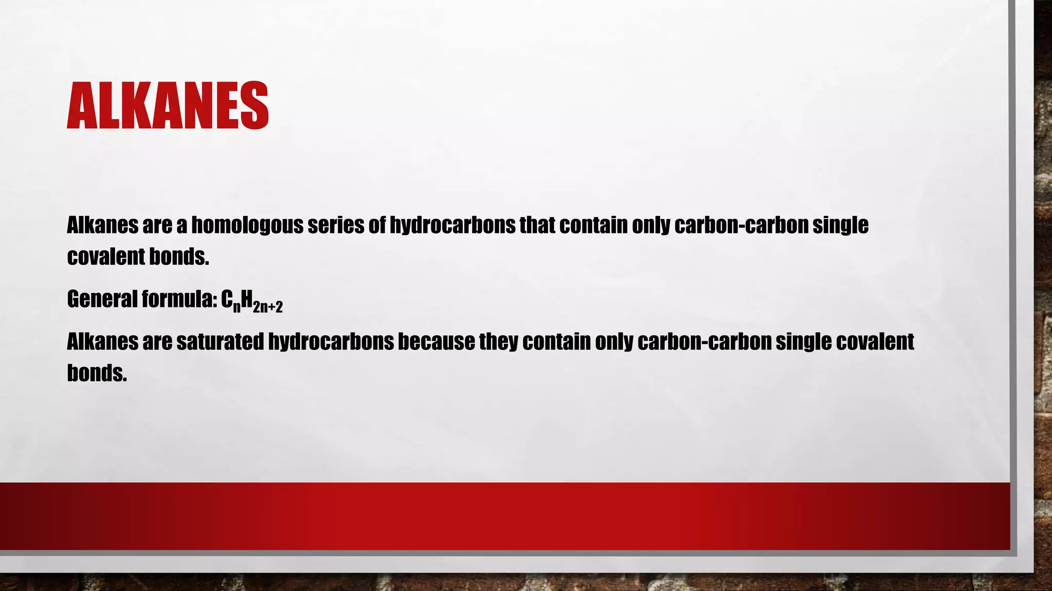 Organic chemistry: Alkanes and Alkenes | PPTX