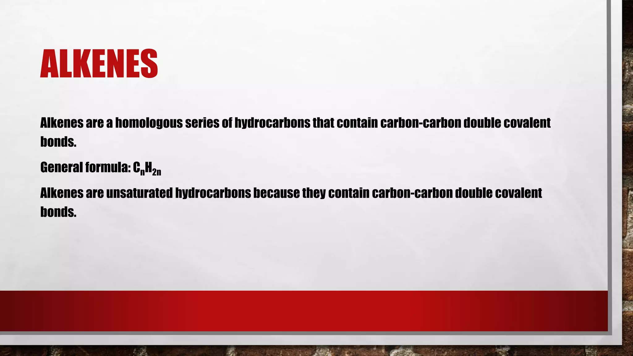 Organic chemistry: Alkanes and Alkenes | PPTX