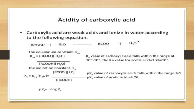 Acidity of Carboxylic Acid | PPTX